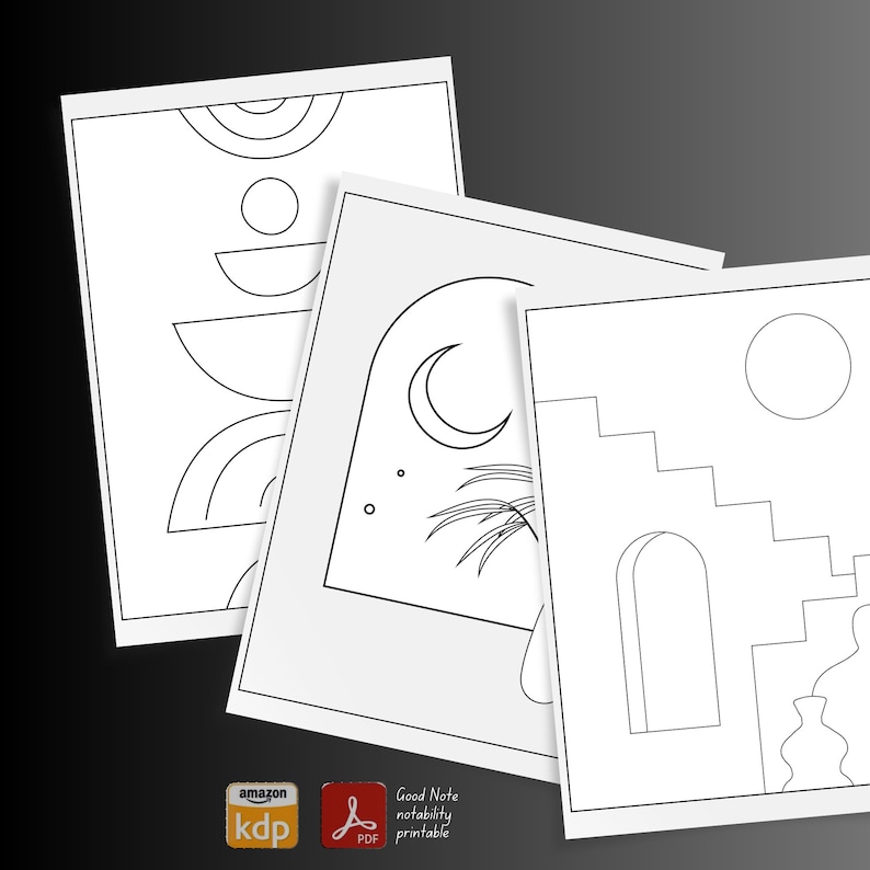 MRR Minimalist Boho Colouring Book | Modern Line Art Patterns ...