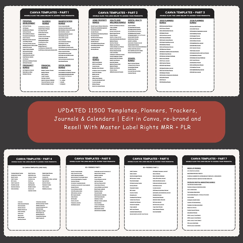 11500+ Canva Templates Mega Bundle: 2025-2026 Planners, Journals (PLR ...