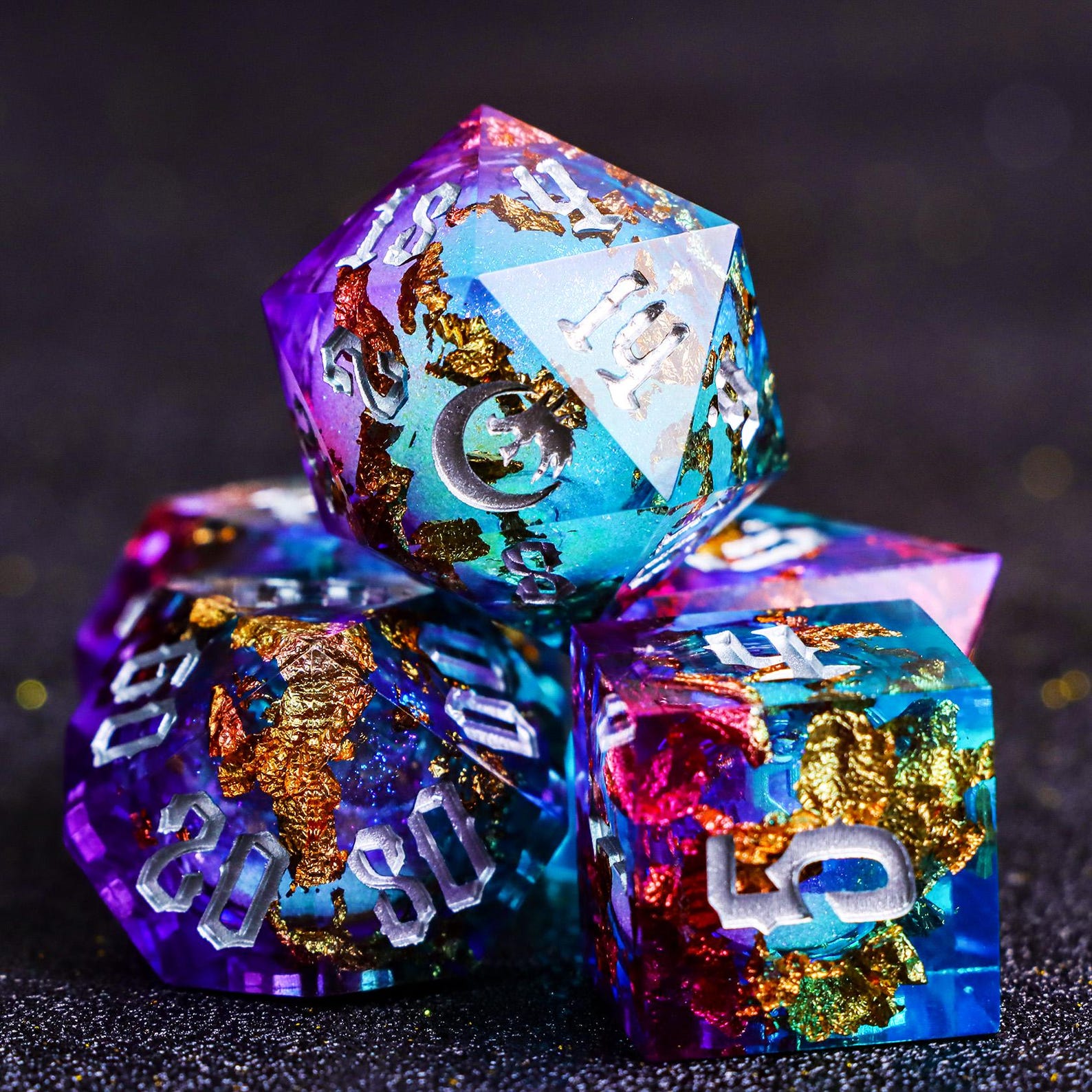 Liquid Core Dnd Dice Set for Role Playing Games, Assorted Dungeons and ...