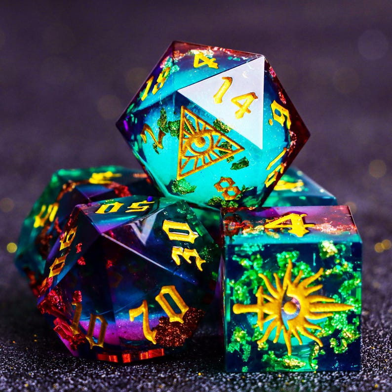 Liquid Core Dnd Dice Set for Role Playing Games, Assorted Dungeons and ...