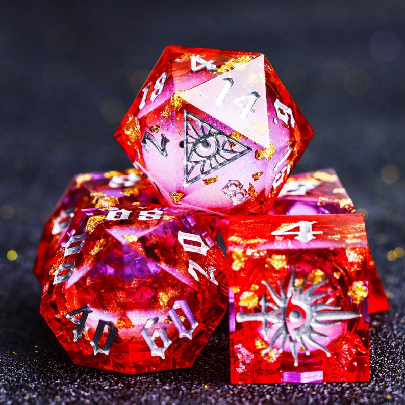 Mystery Box Liquid Core Dnd Dice Set for Role Playing Games, Assorted ...