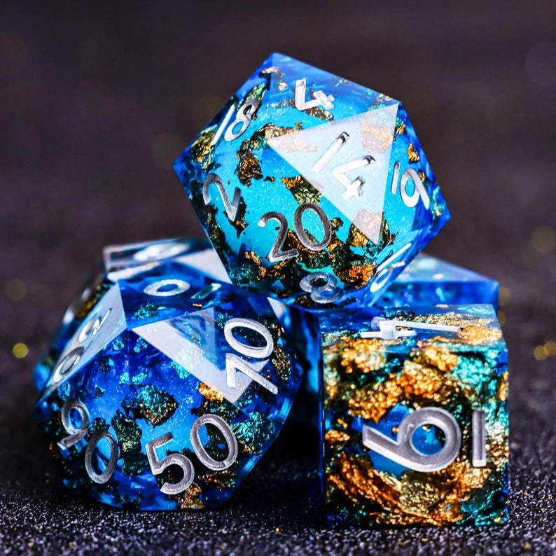 Mystery Box Liquid Core Dnd Dice Set for Role Playing Games, Assorted ...