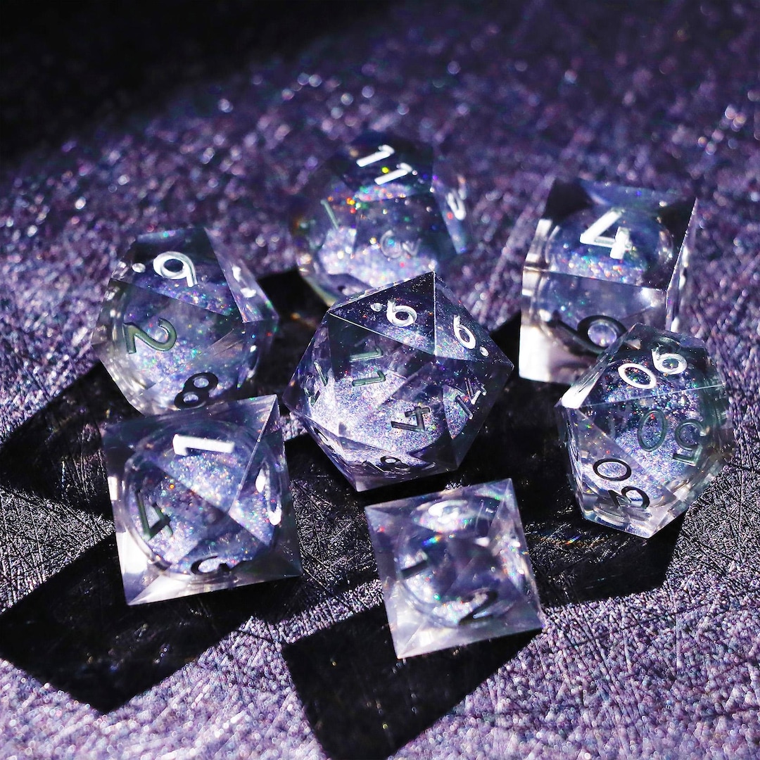 Black Liquid Core Dnd Dice Set for Role Playing Games, Full Dungeons ...