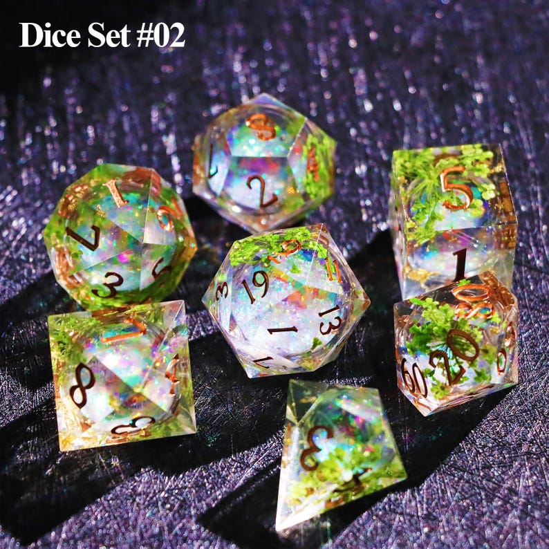 Black Liquid Core Dnd Dice Set for Role Playing Games, Full Dungeons ...