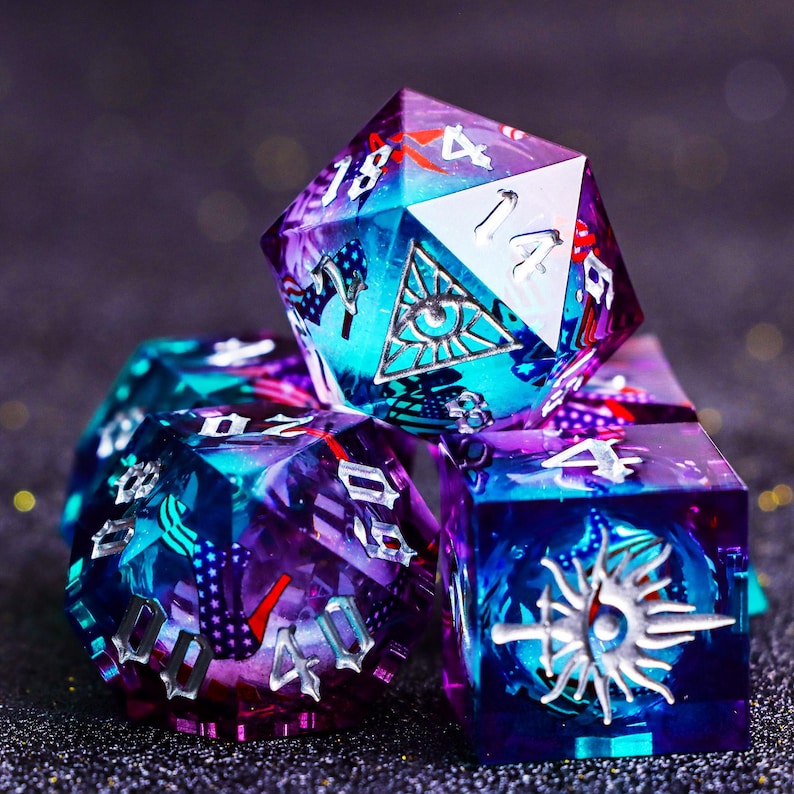 Mystery Box Liquid Core Dnd Dice Set for Role Playing Games, Assorted ...