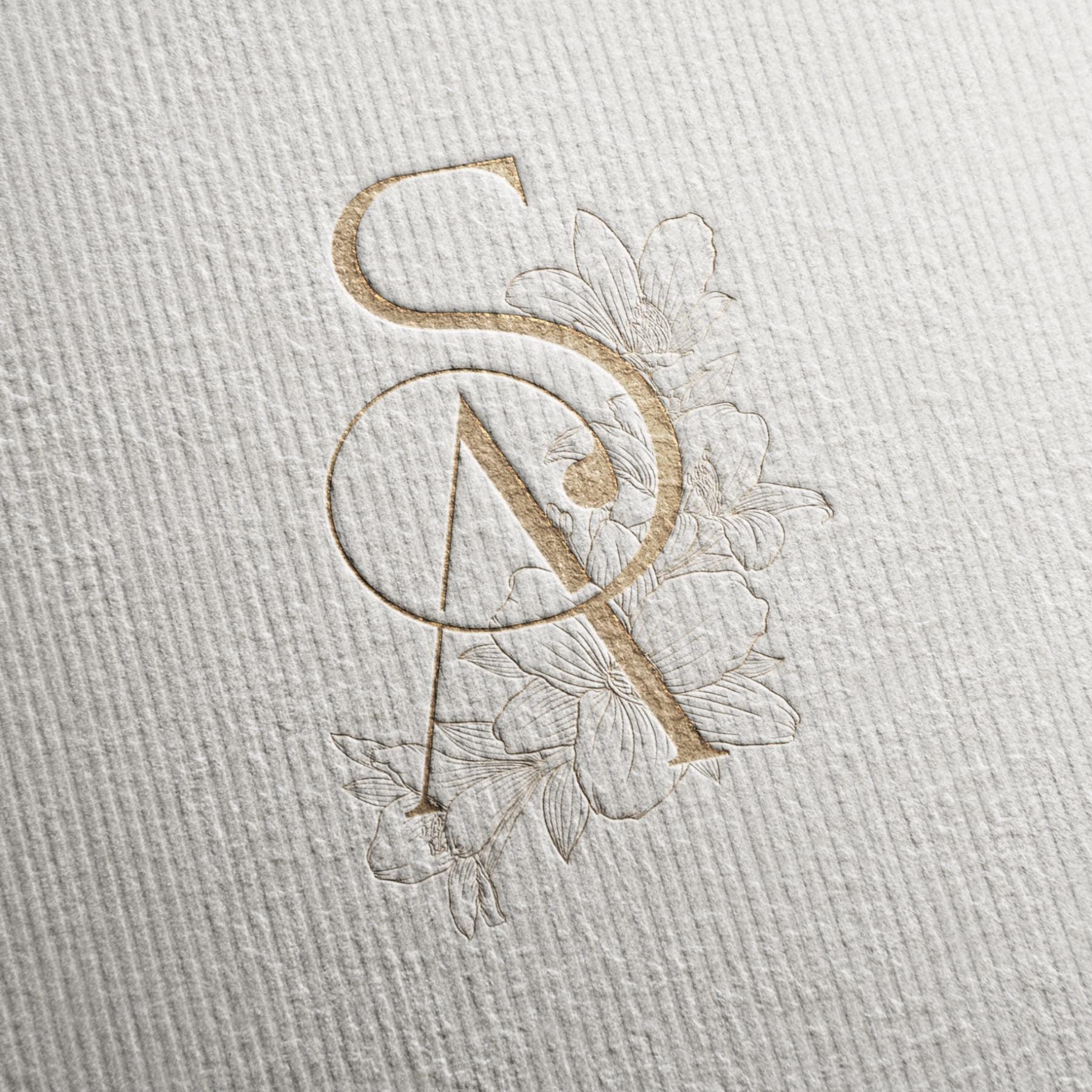 SA Initial Design Elegant Wedding Monogram Logo: (canva Template ...