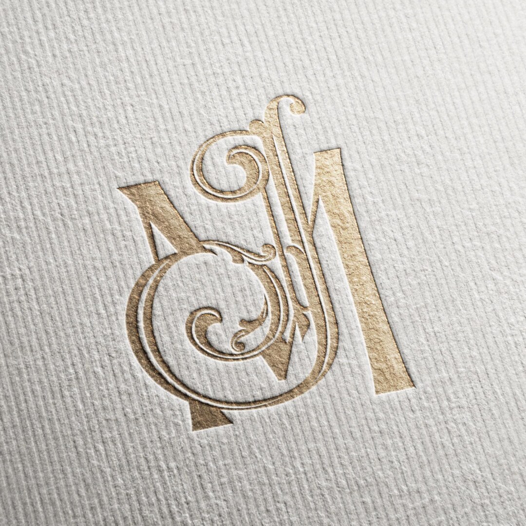 MJ Initial Design Elegant Wedding Monogram Logo: (canva Template ...