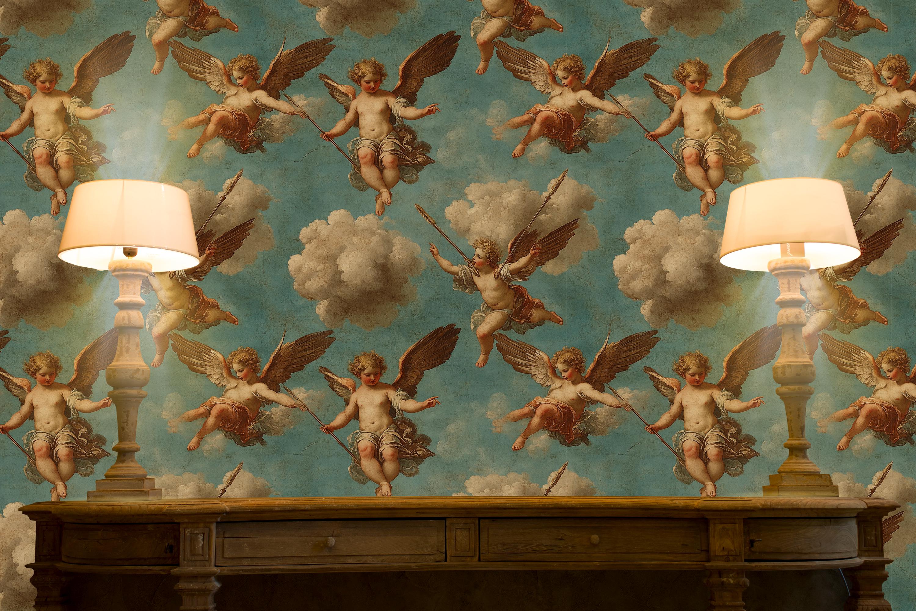 Vintage Angel Wallpaper-peel and Stick Wallpaper | Canvas Wallpaper ...