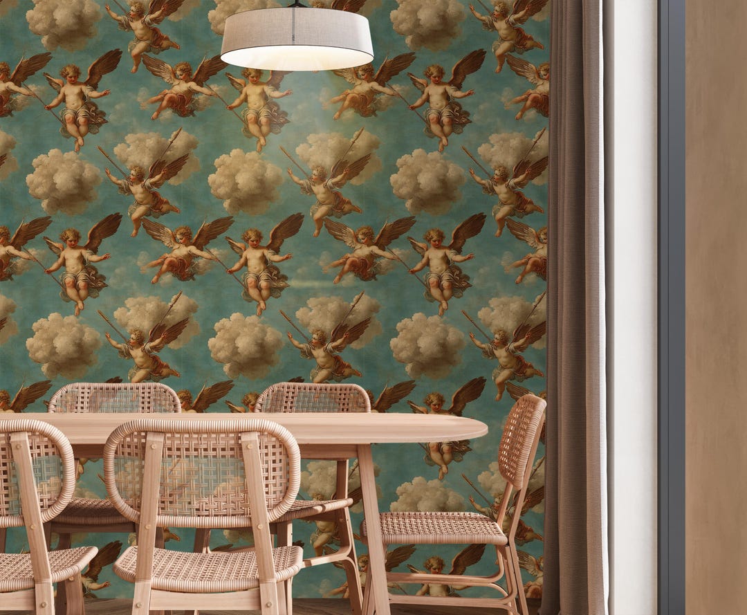 Vintage Angel Wallpaper-peel and Stick Wallpaper | Canvas Wallpaper ...