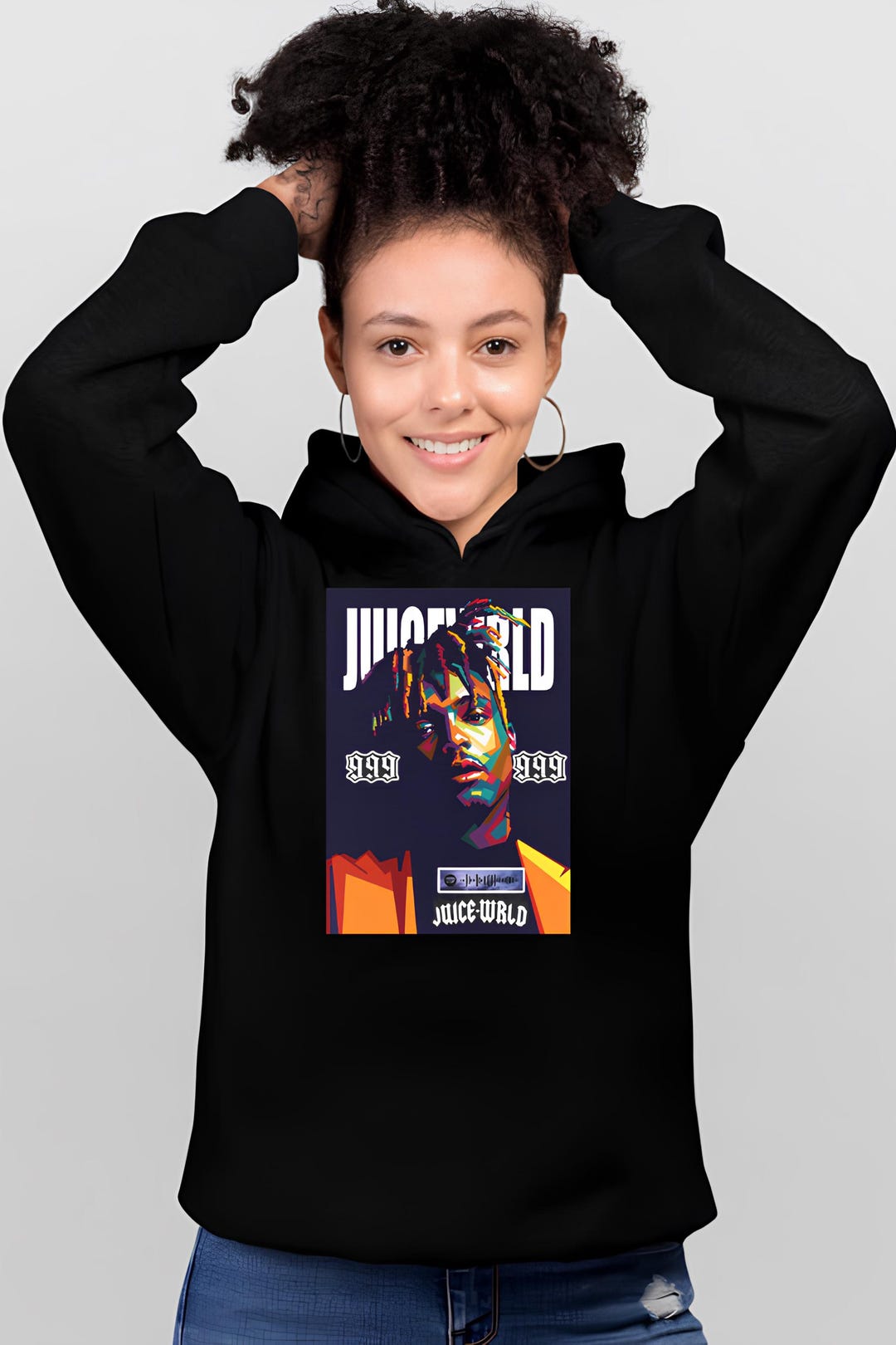 Juice WRLD 999 Classic Unisex Sweater Hoodie -interactive Spotify Code ...
