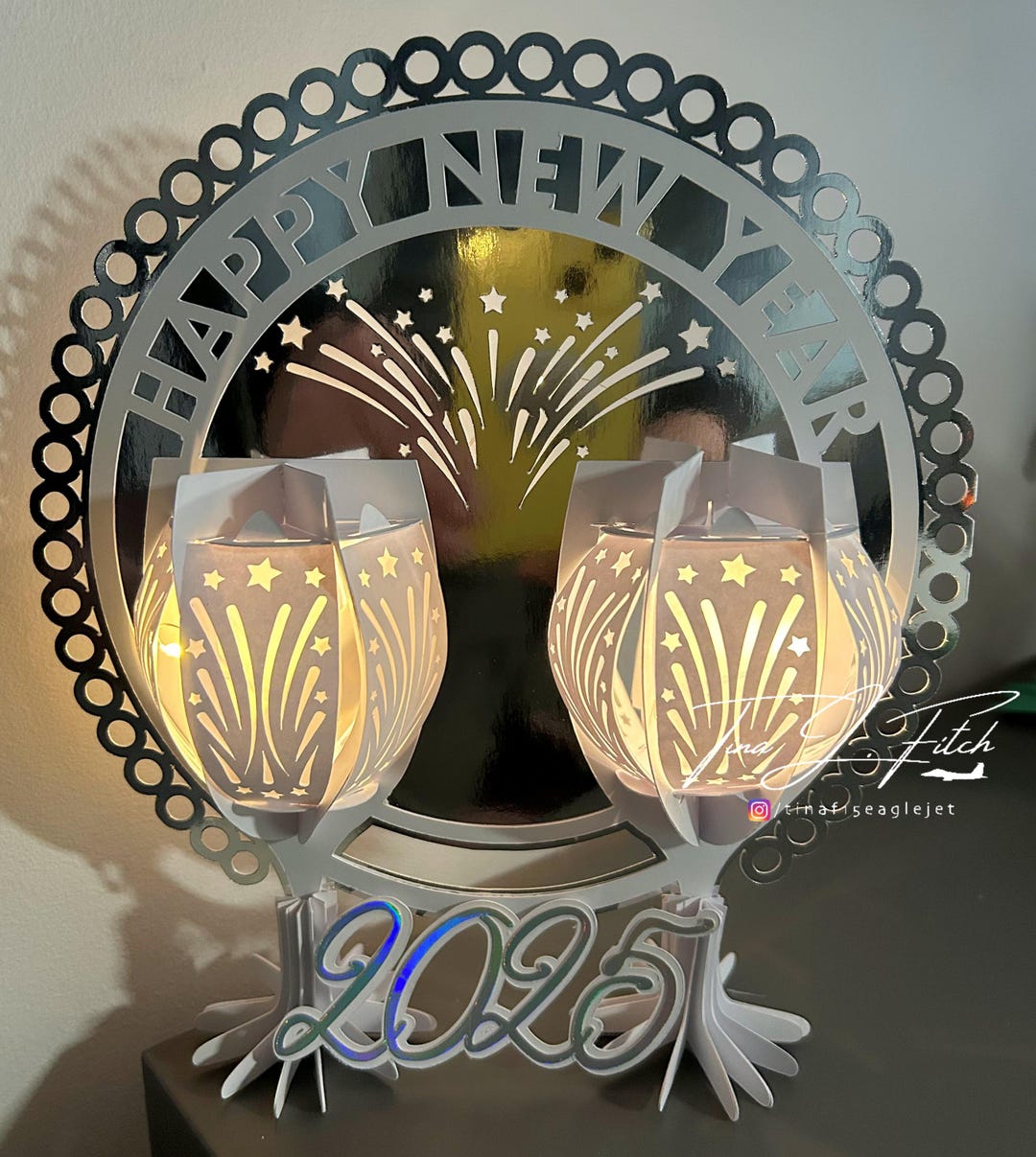 Happy New Year Lantern Card Template TF0832. Cutting Files SVG ...