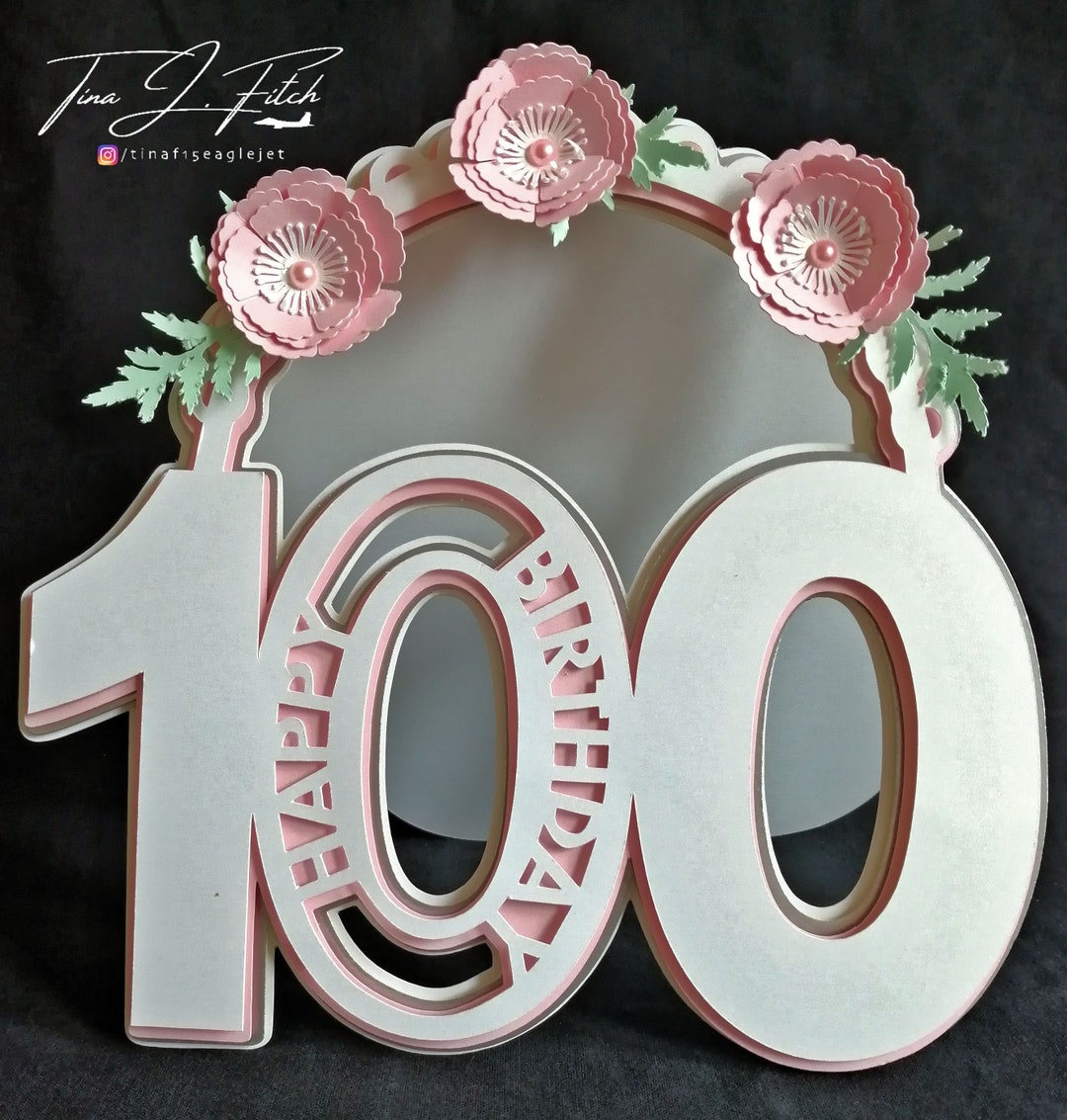 100TH Card TF0397 SVG, Cutting Files Cricut, Silhouette Cameo, Scanncut ...