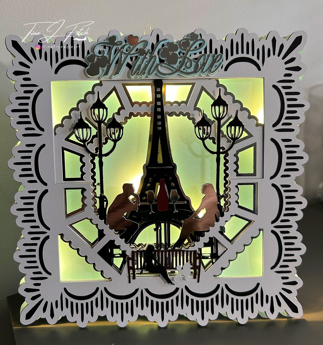 Paris Luminaire Card Template TF0783, Cutting Files SVG, Silhouette ...