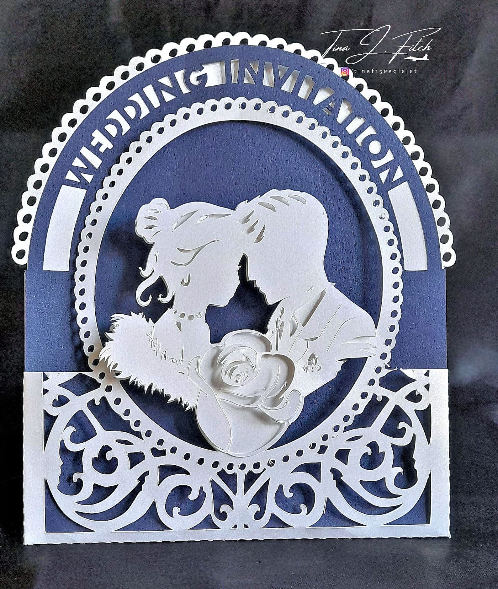 Bride and Groom Pocket Wedding Invite TF0589, Cutting Files SVG ...