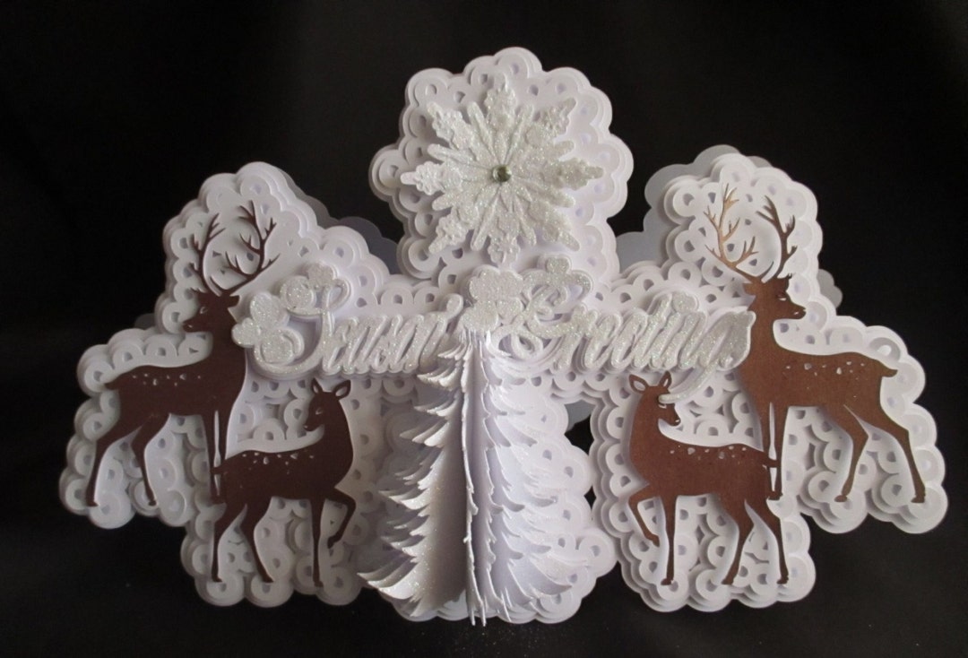 Reindeer Tree Card Cutting File, Cameo/robo,dxf,svg,cricut,scanncut ...