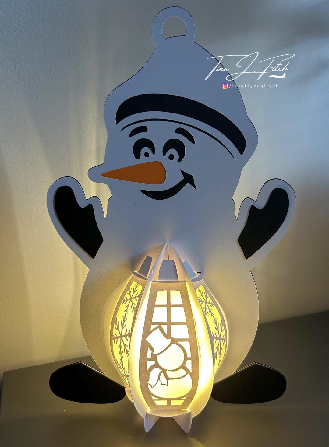 Snowman Luminaire Lantern Template TF0801, Cutting Files SVG ...