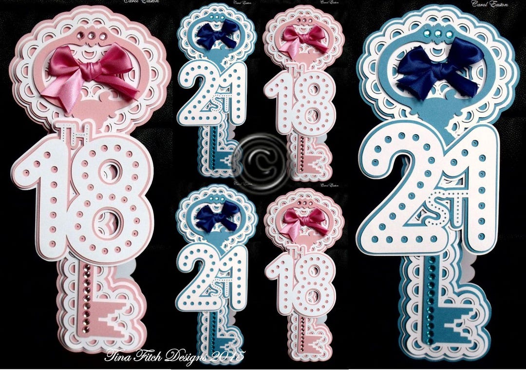 18th & 21st Key Card Template , Cutting Files SVG, Silhouette Cameo ...