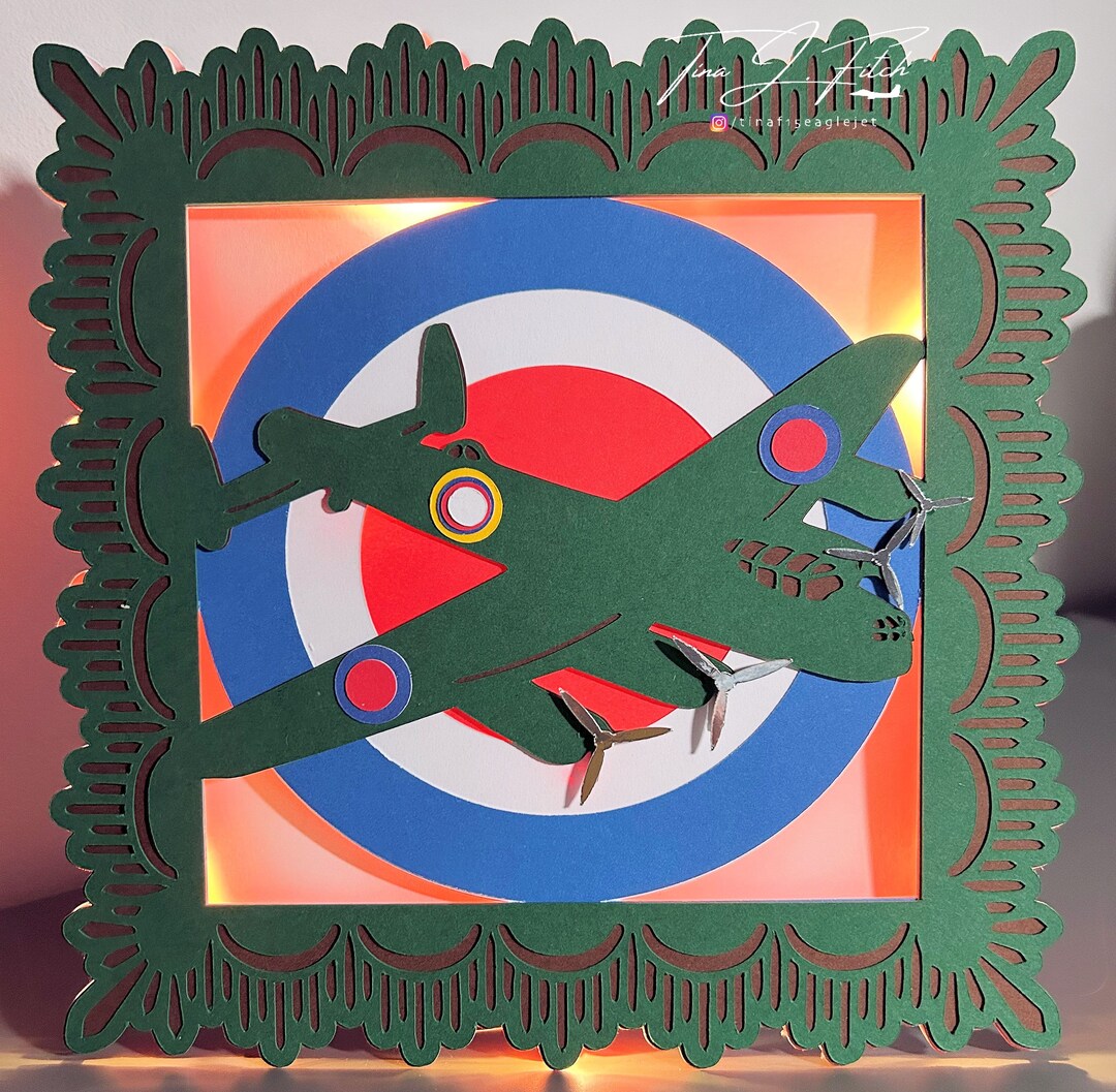 Lancaster Bomber Luminaire Card Template TF0789, Cutting Files SVG ...