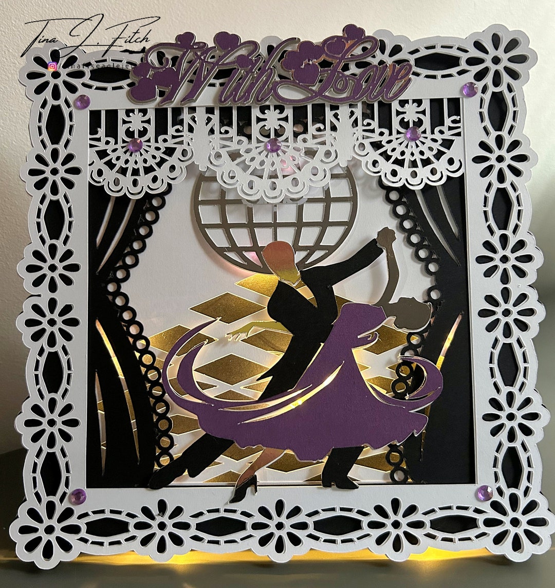 Ballroom Luminaire Card Template TF0784, Cutting Files SVG, Silhouette ...