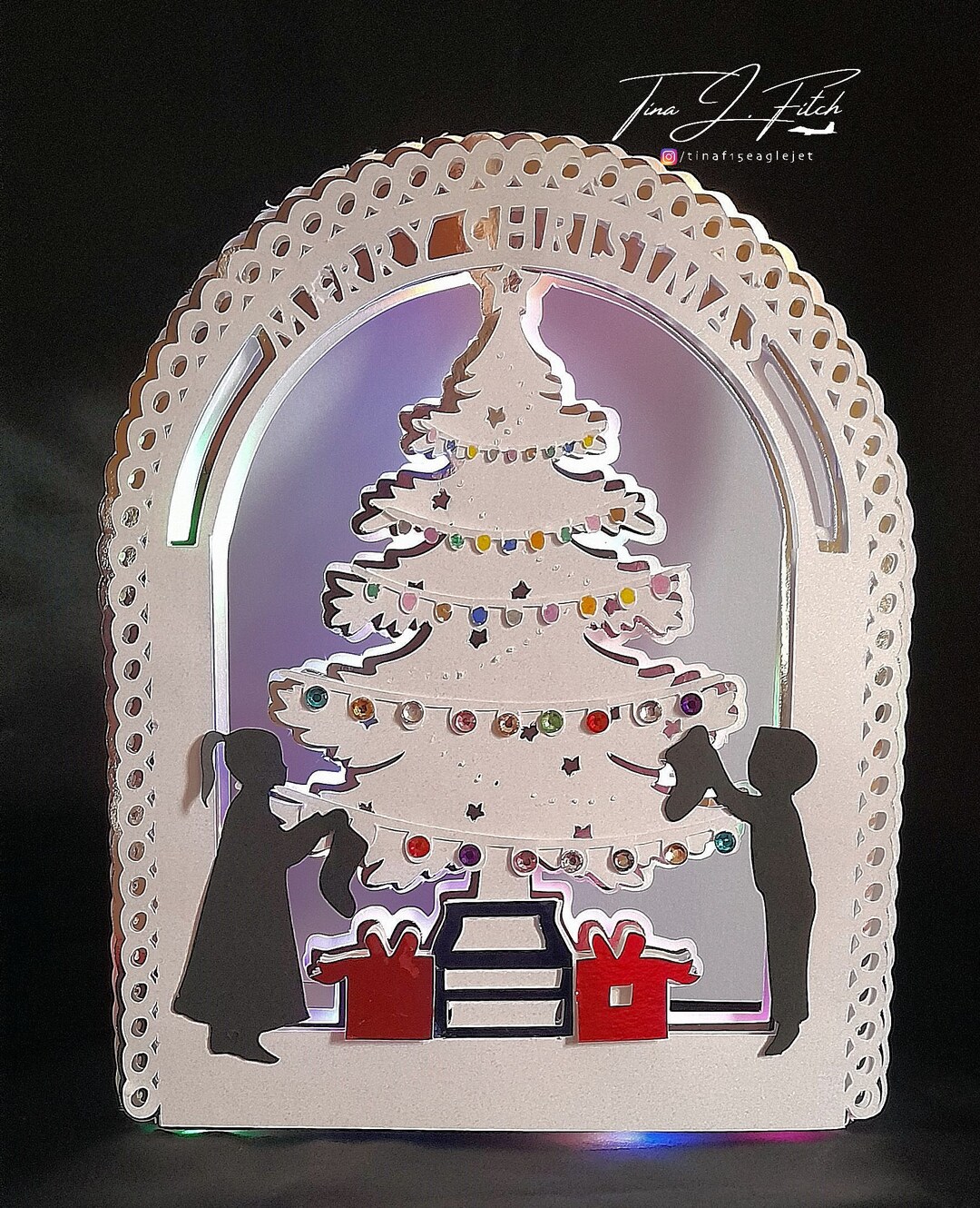 Christmas Tree Frame Card TF0605, Cutting Files SVG, Silhouette Cameo ...