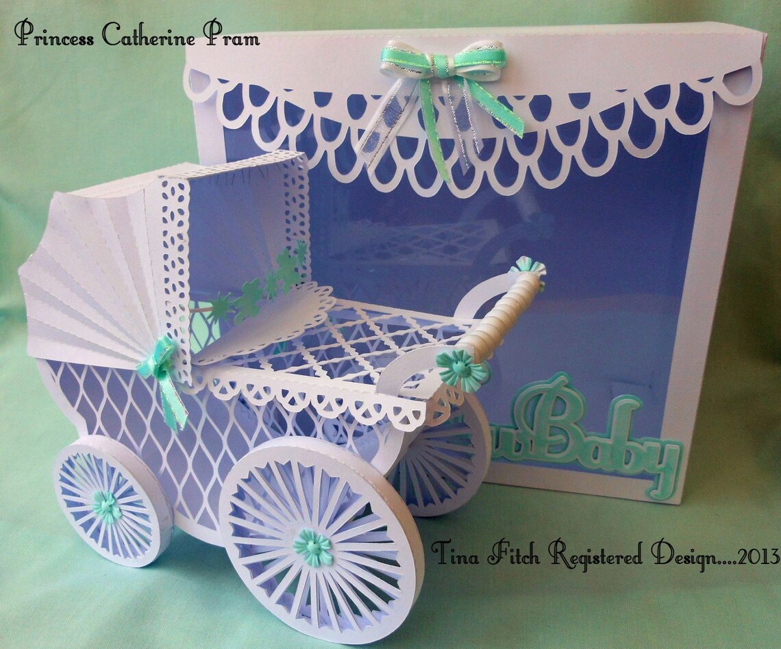 Princess Catherine 3d Pram .. Template Cutting Files Cameo,robo,dxf,svg ...