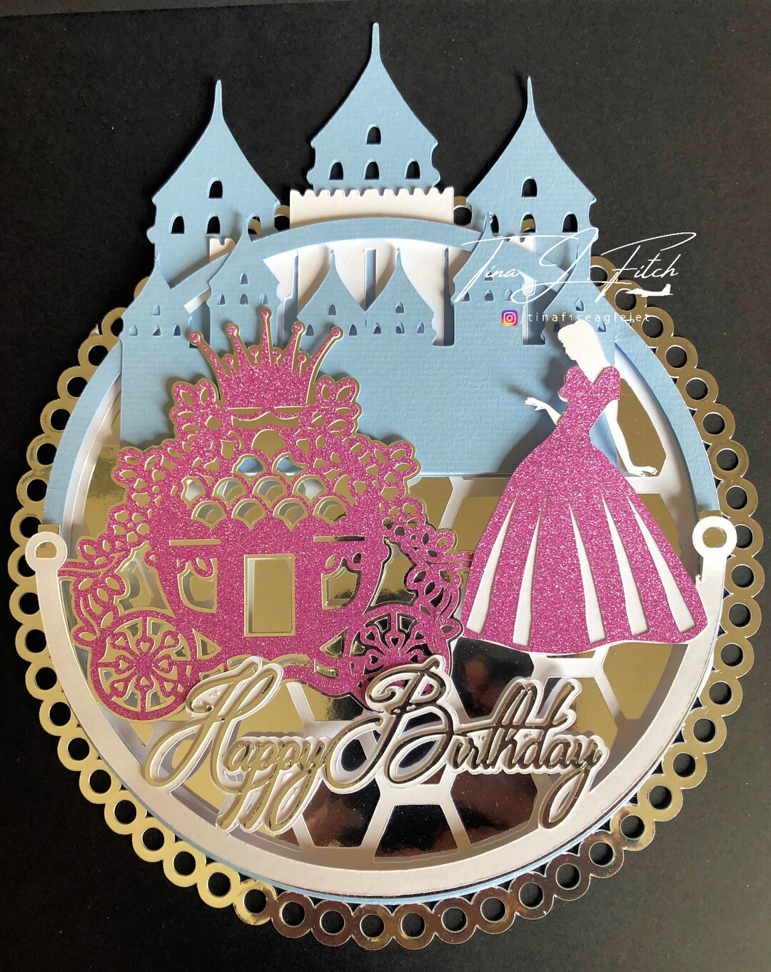 Princess Cake Topper TF0710, Cutting Files SVG, Silhouette Cameo ...