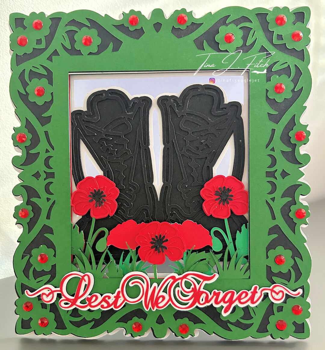 Lest We Forget Card Shadow Box TF0759, Cutting Files SVG, Silhouette ...