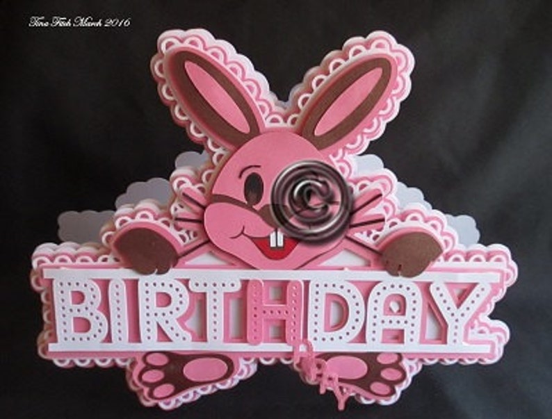 Happy BD Rabbit Card Cutting File, Dxf,silhouette,svg,mtc,scanncut,scal ...