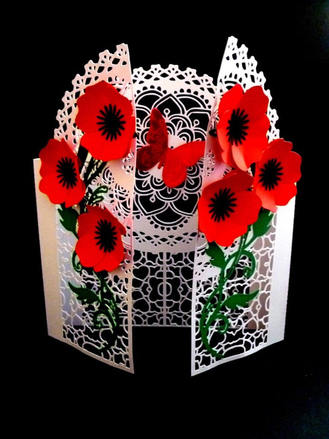 Poppy Gatefold Card Template, Svg.mtc.scal.cricut,silhouette,scanncut ...