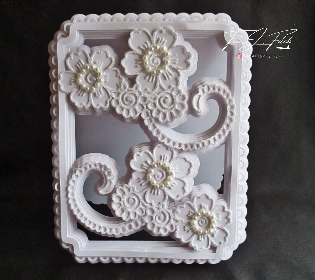 Embossed Look Card , Cutting Files SVG, Silhouette Cameo, Scanncut ...