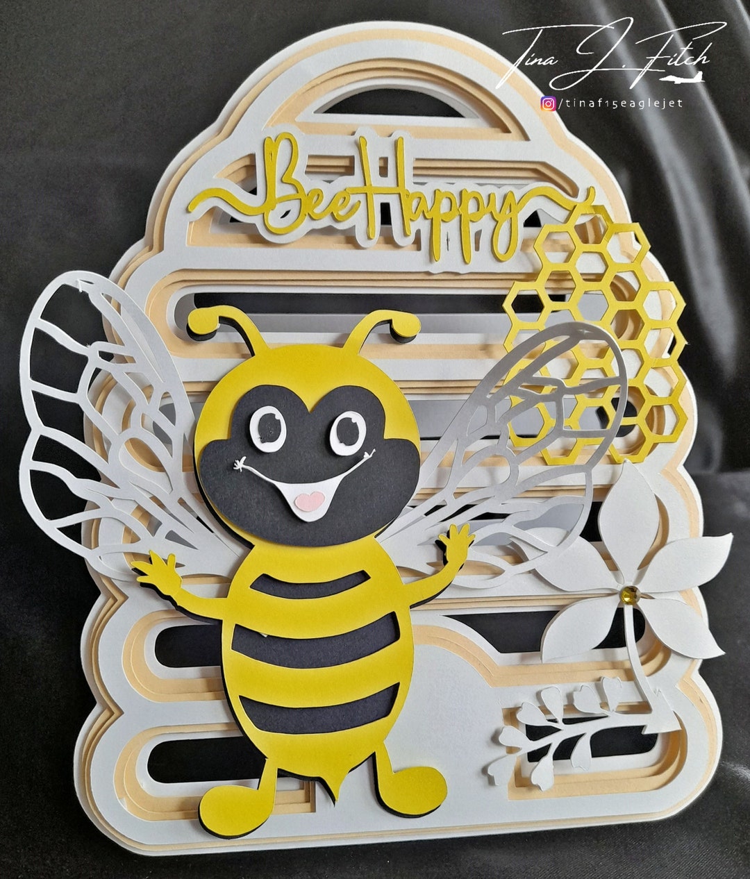 Bee-hive Card TF0470, Cutting Files SVG, Silhouette Cameo, Scanncut ...