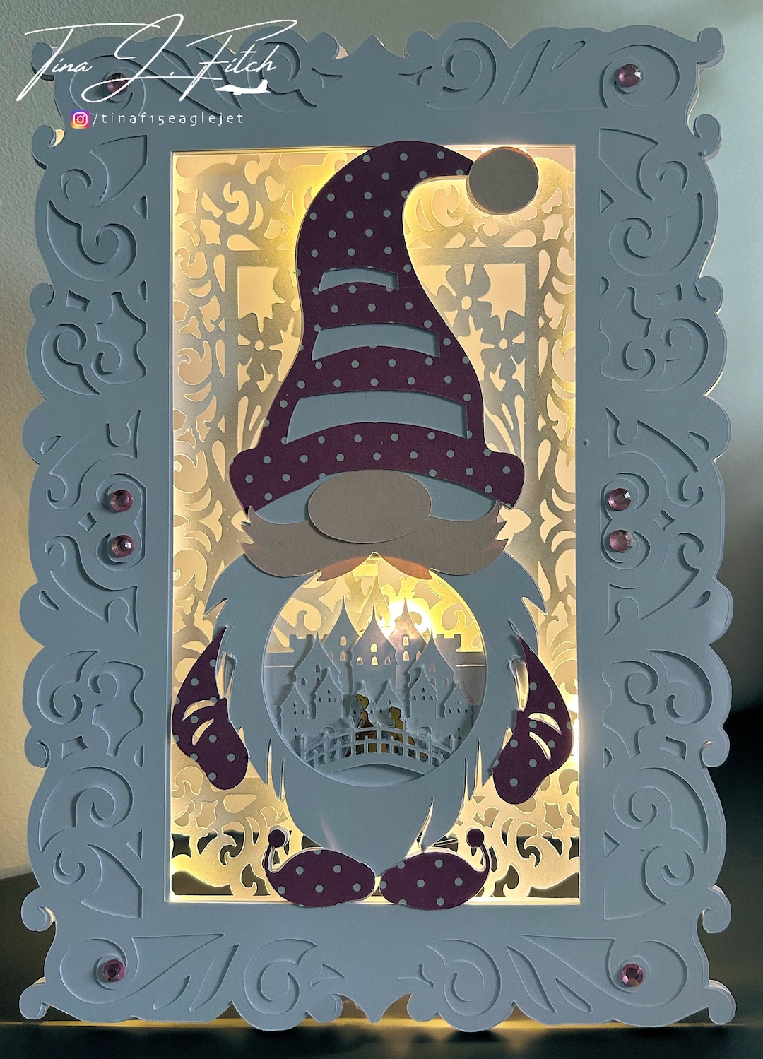 Gnome Castle Luminaire Card Template TF0794, Cutting Files SVG ...