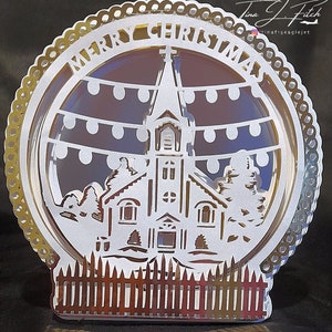 Church Frame Card TF0604, Cutting Files SVG, Silhouette Cameo, Scanncut ...