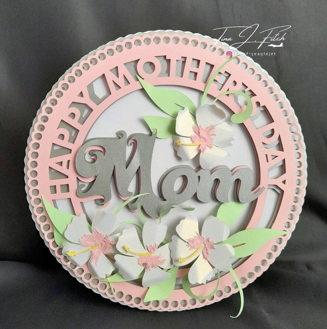 Mom Round Card TF0516, Cutting Files SVG, Silhouette Cameo, Scanncut ...
