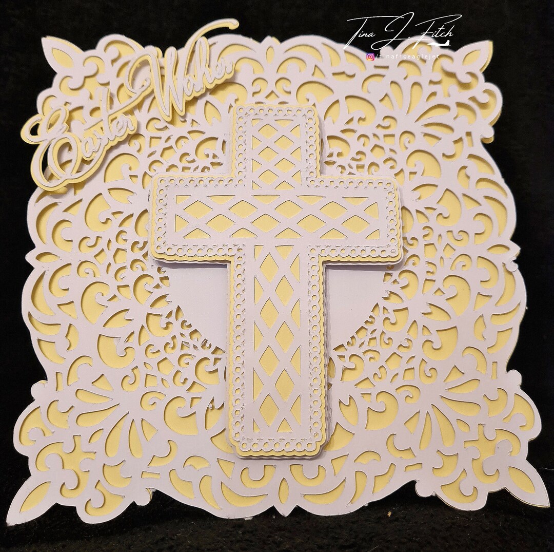 Easter Cross Layered Card TF0638. Cutting Files SVG, Silhouette Cameo ...