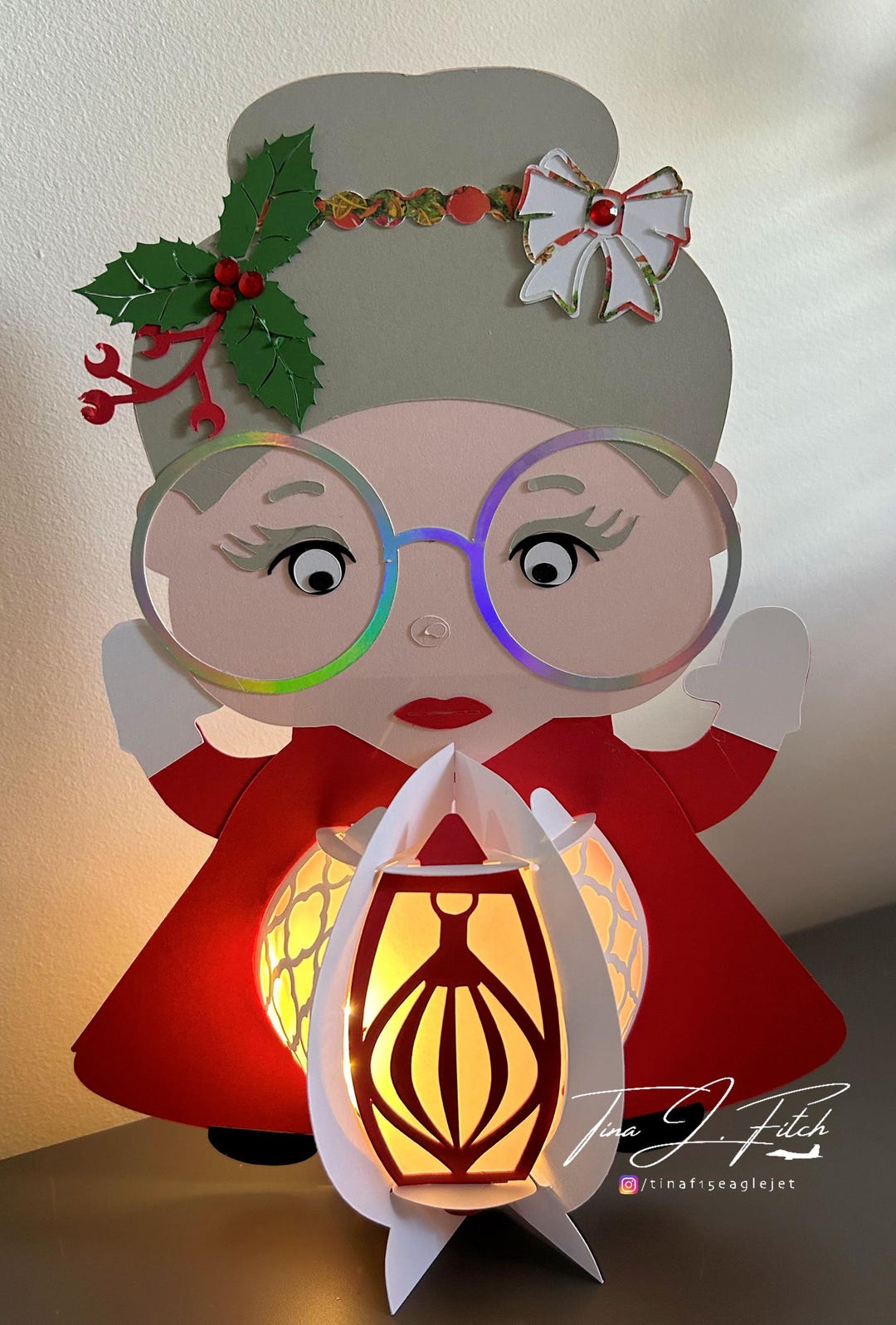 Mrs Clause Christmas Lantern Template TF0807, Cutting Files SVG ...