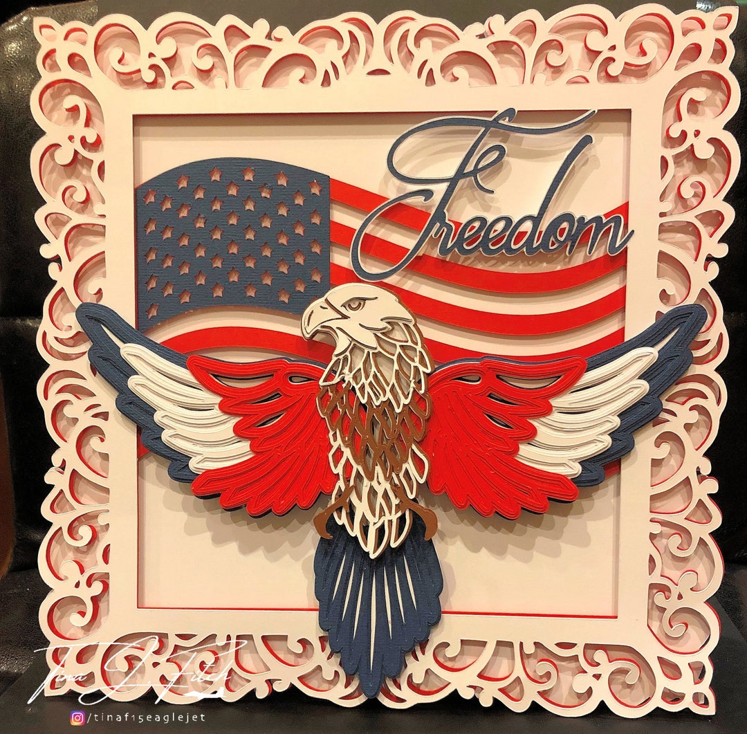 Freedom Eagle Luminaire Card TF0690, Cutting Files SVG, Silhouette ...