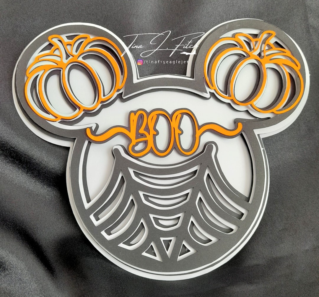 Halloween Mouse Head Card Topper TF0524, Cutting Files SVG, Silhouette ...