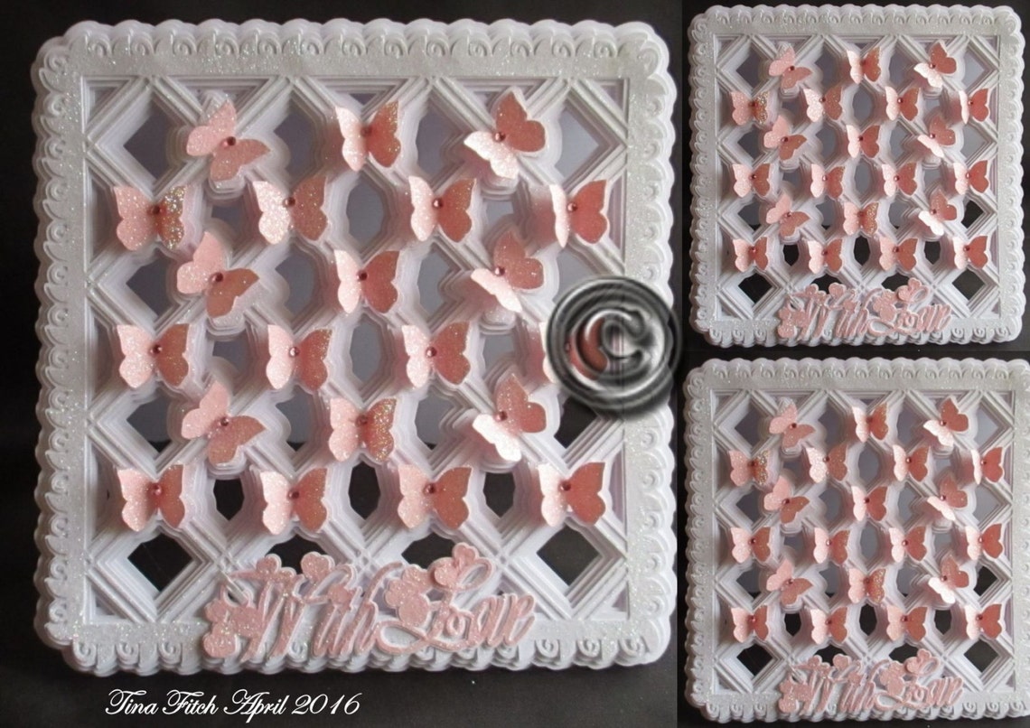 Butterfly Lattice Card Cutting File, Dxf,silhouette,svg,mtc,scanncut ...