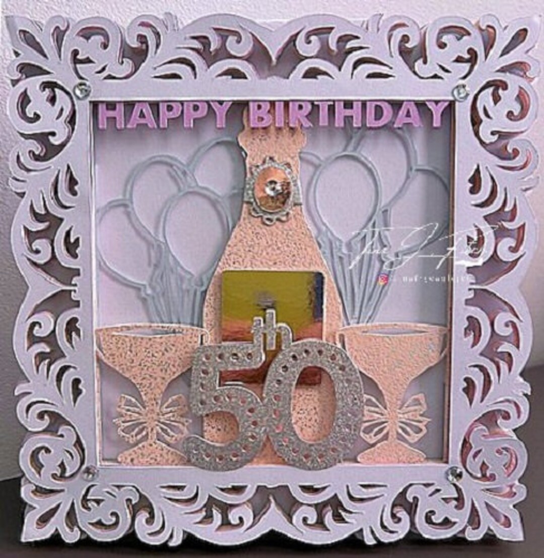 50th Birthday Luminare Card Template TF0745, Cutting Files SVG ...