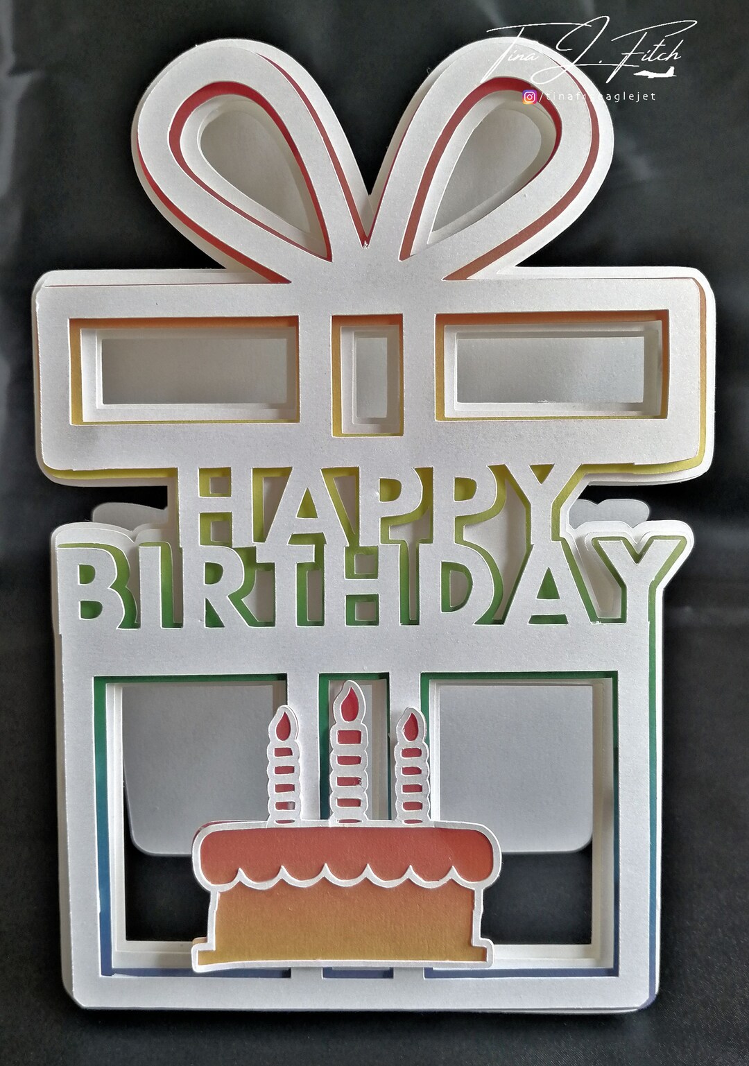 Birthday Present Shaped Card TF0406, Cutting Files, SVG, Cricut ...
