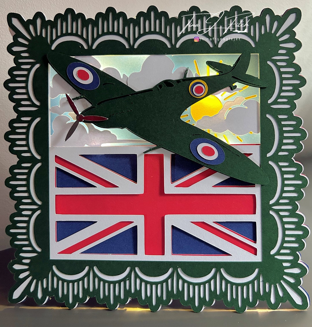 British Spitfire Luminaire Card Template, TF0786, Cutting Files SVG ...