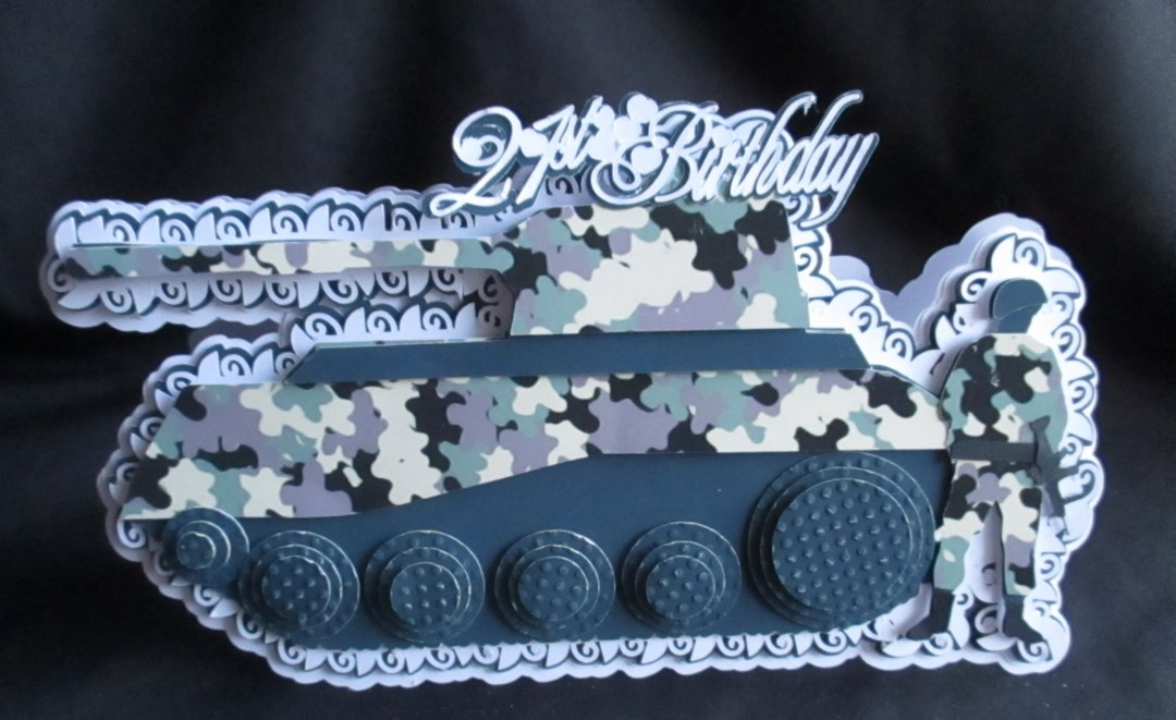 Military Tank & Soldier Card - Etsy