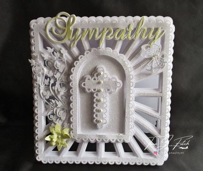 Sympathy Burst Card Template Cutting Files SVG, Silhouette Cameo ...