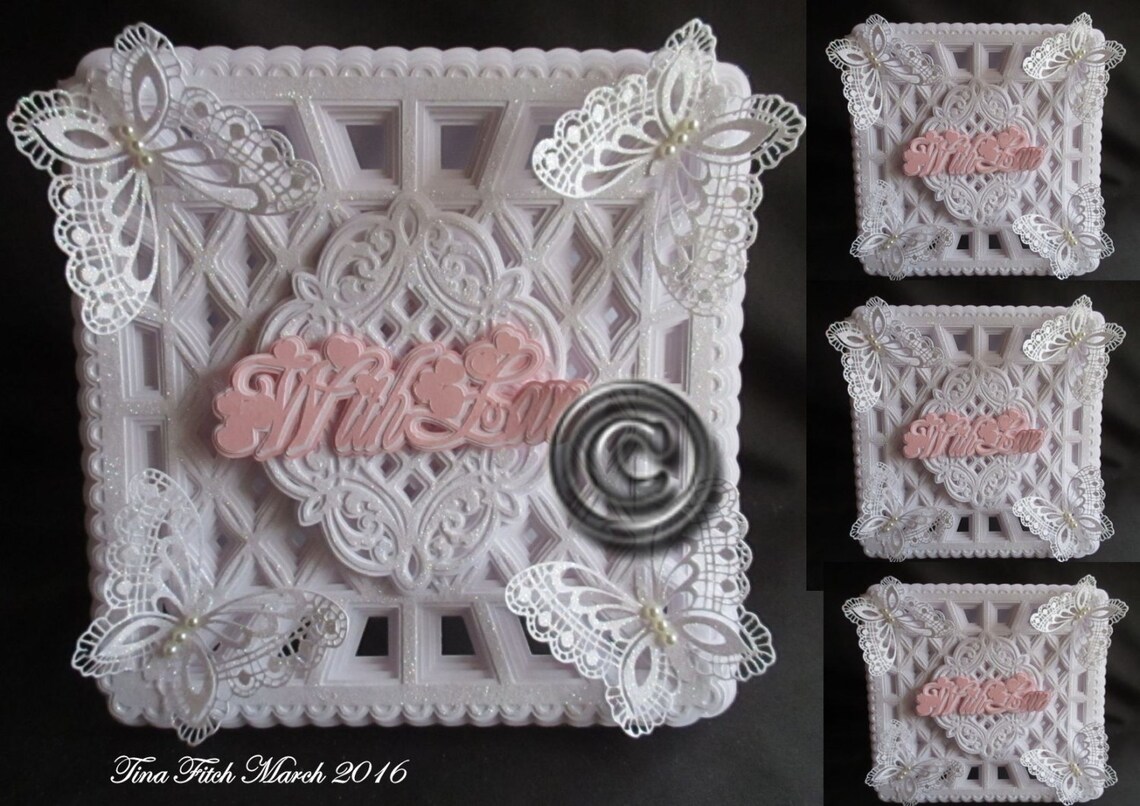 With Love Burst Card Cutting - Etsy