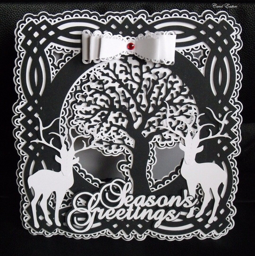 Reindeer 2 Card , Cutting Files SVG, Silhouette Cameo, Scanncut, Cricut ...