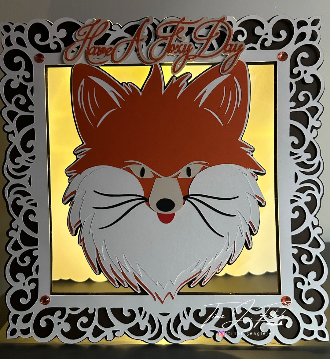 Foxy Day Card Template TF0757. Cutting Files SVG, Silhouette Cameo ...