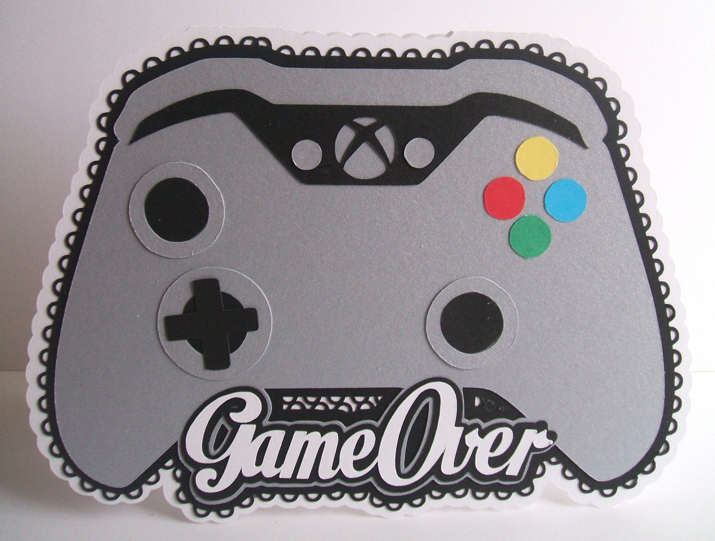 Game Over Card Cutting Files SVG Silhouette Cameo Scanncut - Etsy