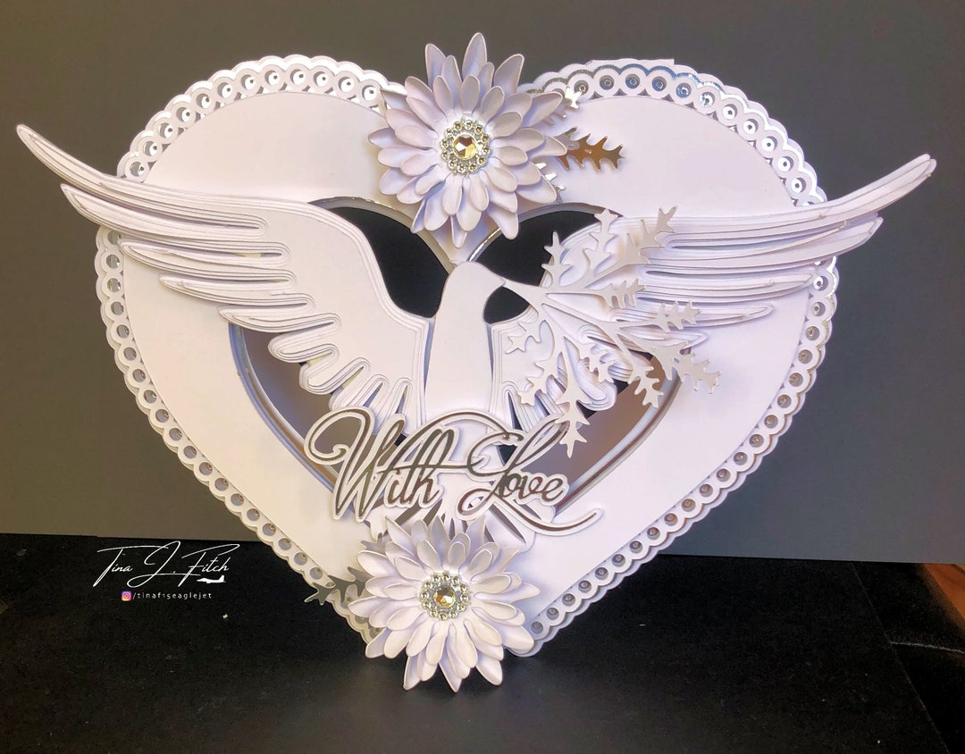 With Love Dove Card TF0696, Cutting Files SVG, Silhouette Cameo ...