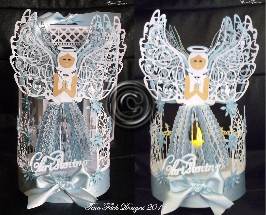 3d Angel Blessing Tea Light Cutting File Template - Etsy